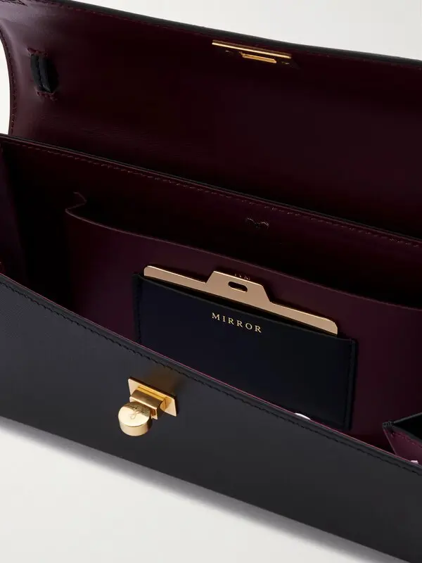 ANYA HINDMARCH Mortimer Leather Clutch With Turn Lock - Black