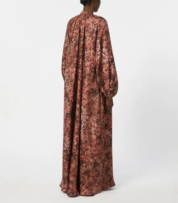Max Mara Printed Silk Twill Maxi Dress