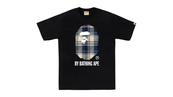 A BATHING APE Check Bathing Ape Tee Shirt - Black/blue