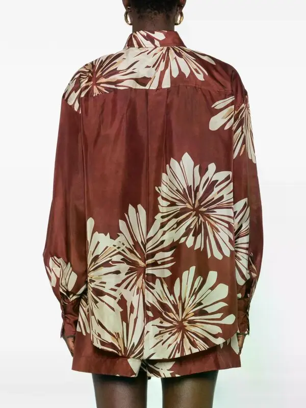 Brunello Cucinelli Floral Print Shirt - Brown