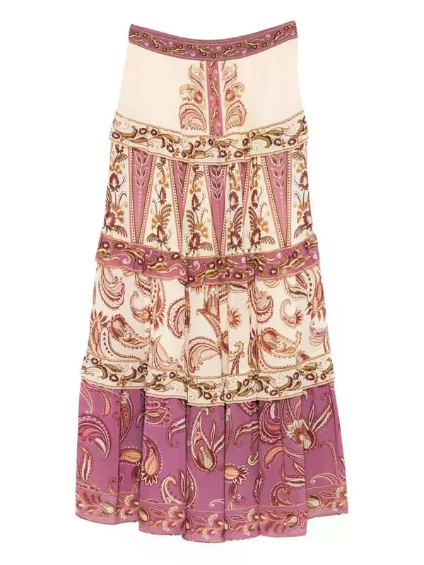 Farm Rio Paisley Tiered Maxi Skirt