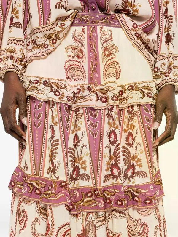 Farm Rio Paisley Tiered Maxi Skirt