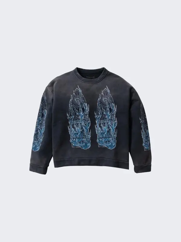 WHO DECIDES WAR Flame Glass Pullover - Indigo