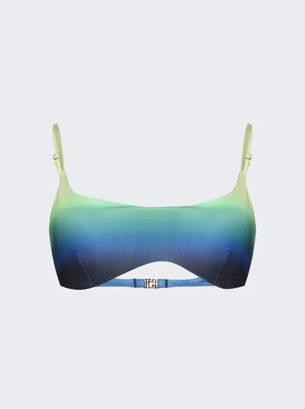 Casablanca Gradient Printed Bikini Top - Green