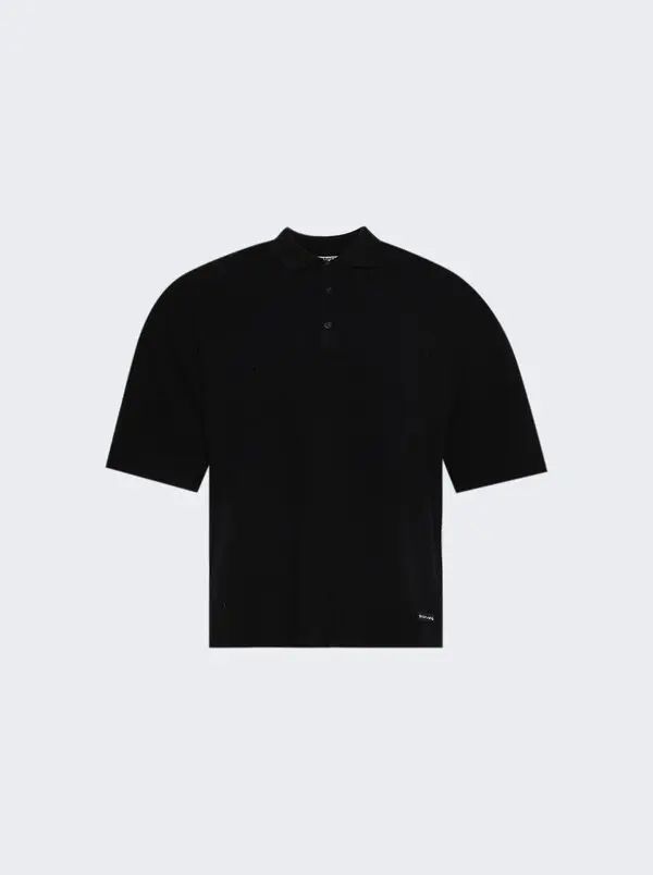 Alexander Wang Ss Polo With Knit Logo Label - Black