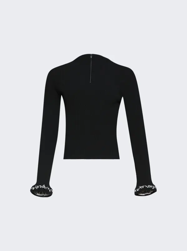 Alexander Wang Long-sleeve Ruffle-hem Turtleneck