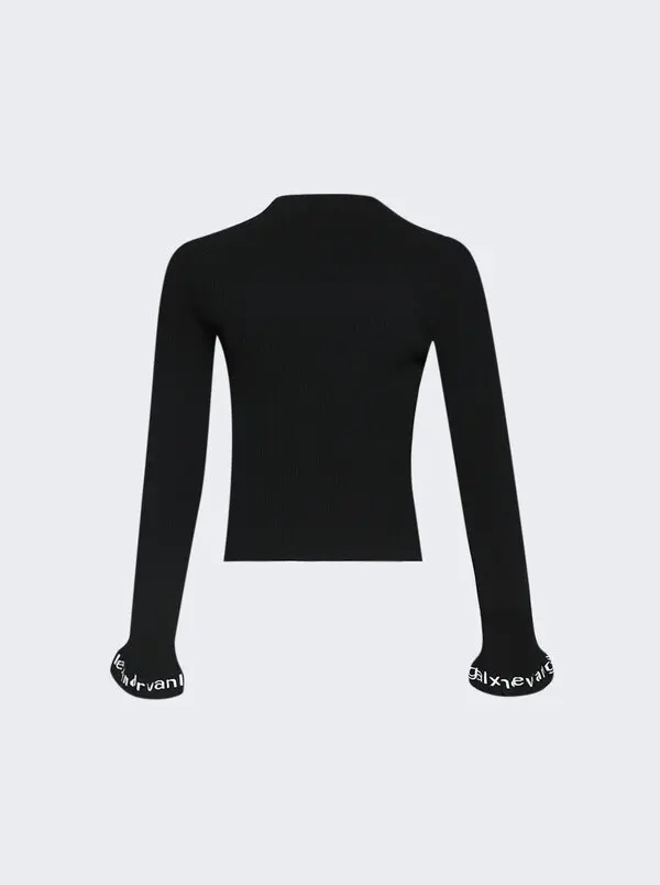 Alexander Wang Long-sleeve Ruffle-hem Turtleneck