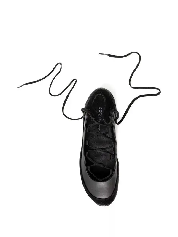 Ecco Biom Lite Lace-up Ballet Flats - Black