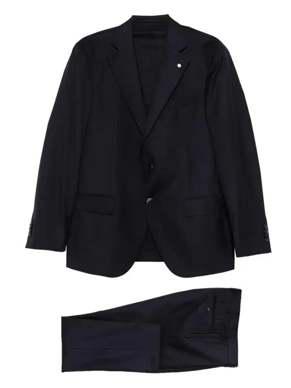 LUIGI BIANCHI MANTOVA Silgle-breasted Wool Suit - Blue