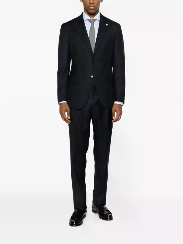 LUIGI BIANCHI MANTOVA Silgle-breasted Wool Suit - Blue