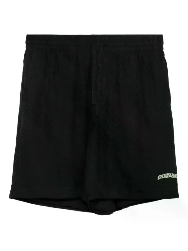 Casablanca Logo-print Silk Shorts - Black