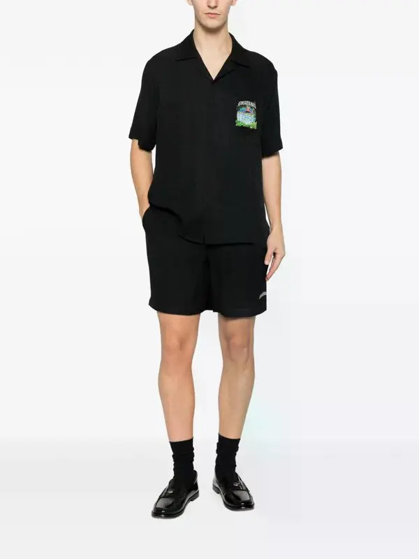 Casablanca Logo-print Silk Shorts