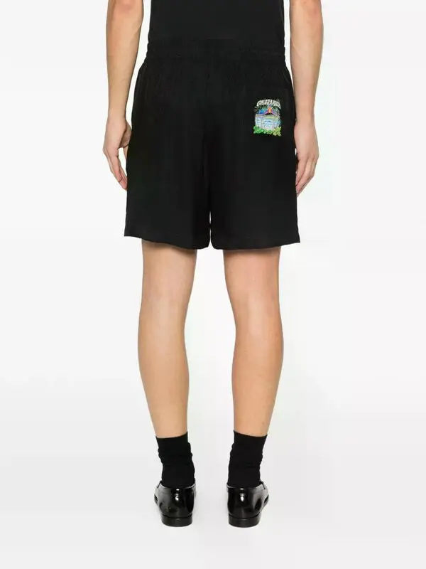 Casablanca Logo-print Silk Shorts