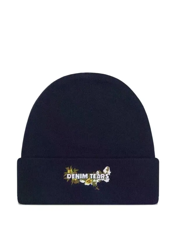 DENIM TEARS Floral Beanie - Blue