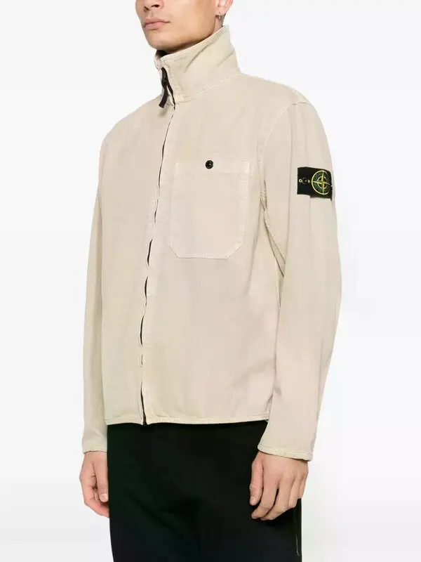 Stone Island Patch-pocket Zip Overshirt - Neutrals