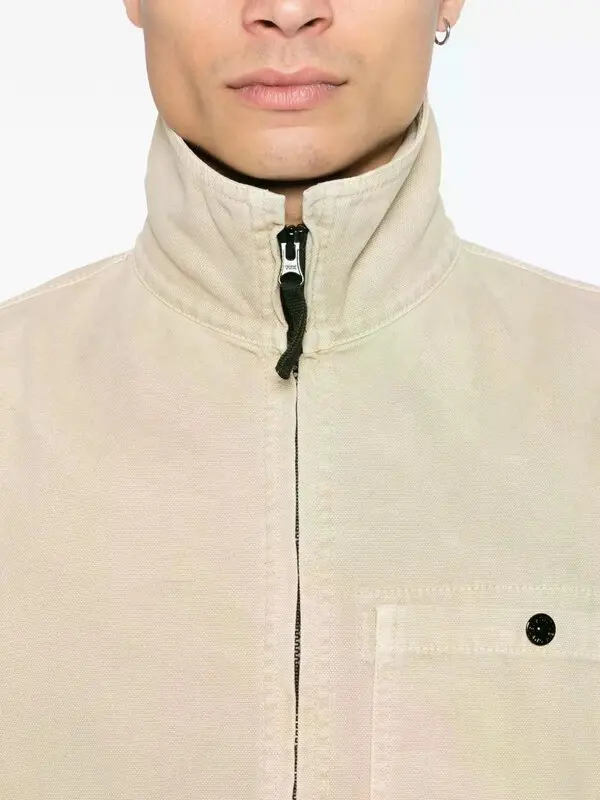 Stone Island Patch-pocket Zip Overshirt - Neutrals