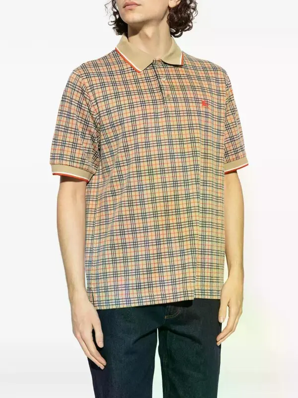 Burberry Check-pattern Logo-detail Polo Shirt
