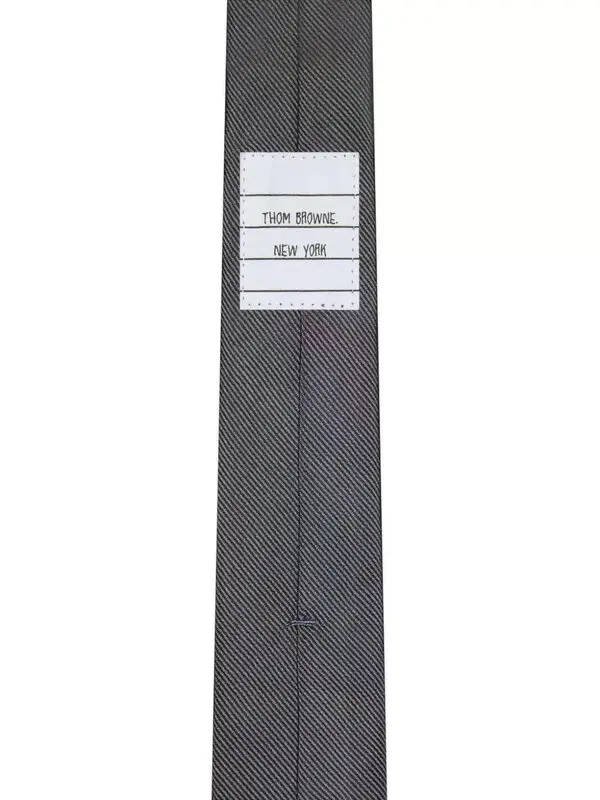 Thom Browne Logo-jacquard Silk Neck Tie - Grey