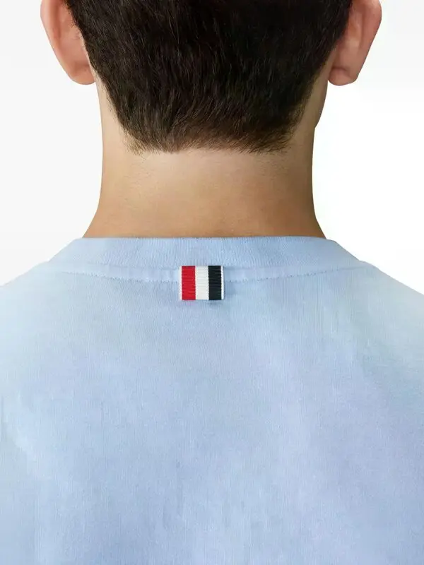 Thom Browne 4-bar Crew-neck T-shirt - Blue