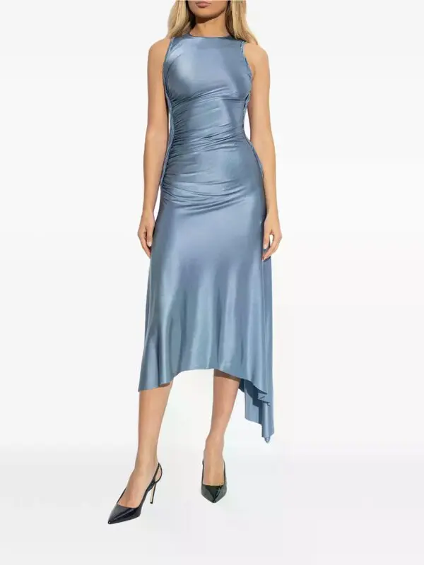 Victoria Beckham Ruched Asymmetric Midi Dress