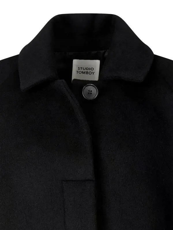 STUDIO TOMBOY Single-breasted Flared-hem Coat - Black