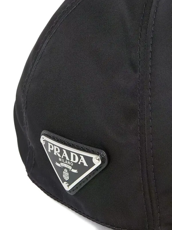 Prada Logo-plaque Baseball Cap - Black