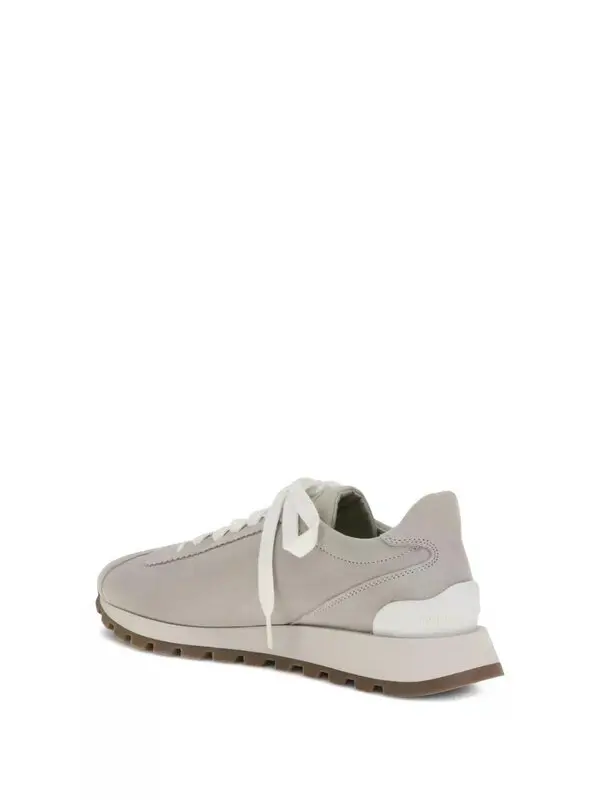 Brunello Cucinelli Monili Tab Suede Sneakers - Neutrals