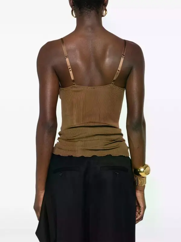 Saint Laurent Lace-panel V-neck Top