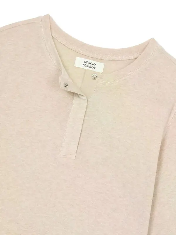 STUDIO TOMBOY Snap-button Henley Top