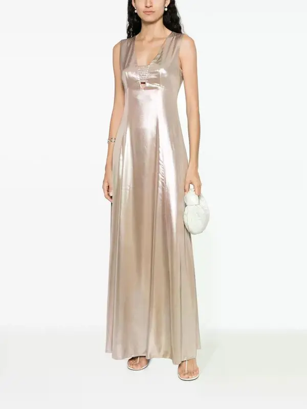 Peserico Laminated Flared Dress