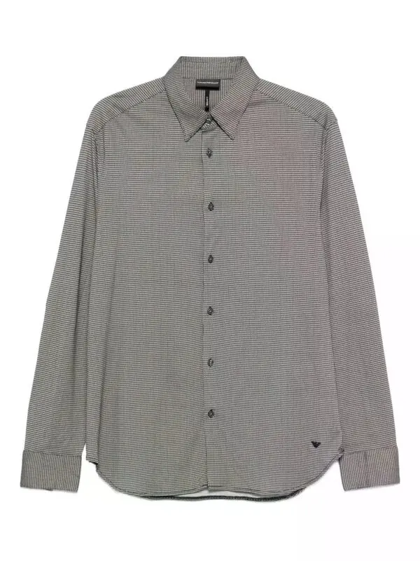 Emporio Armani Geometric-pattern Long-sleeve Shirt