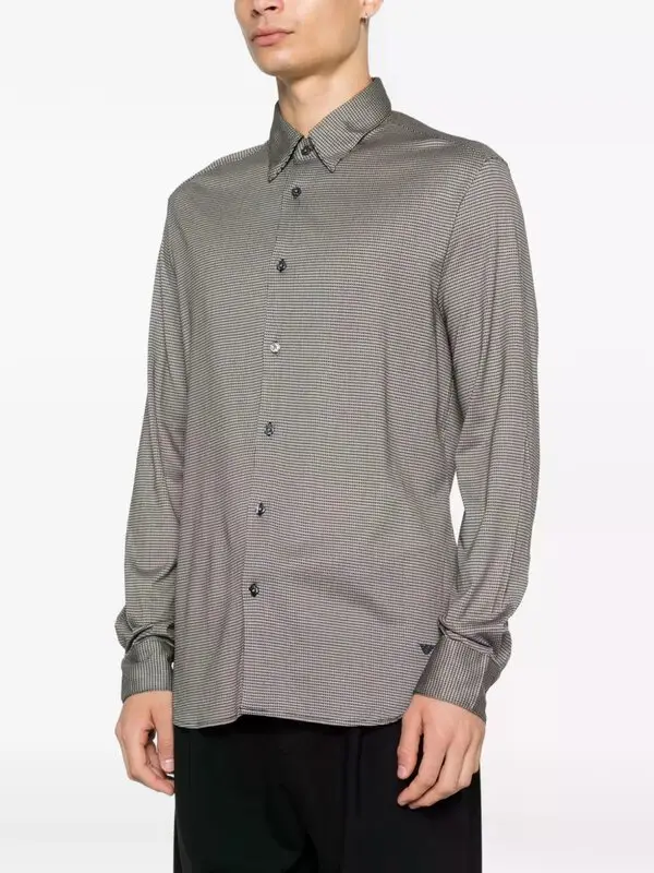 Emporio Armani Geometric-pattern Long-sleeve Shirt