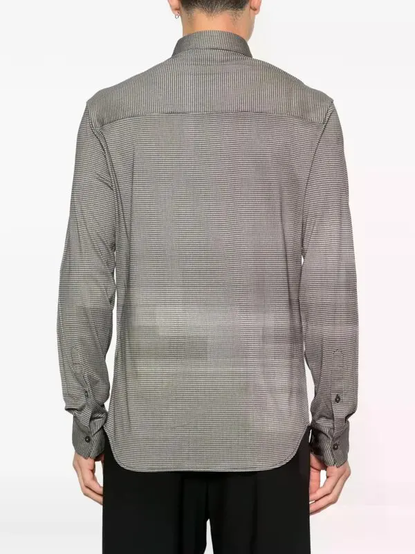 Emporio Armani Geometric-pattern Long-sleeve Shirt