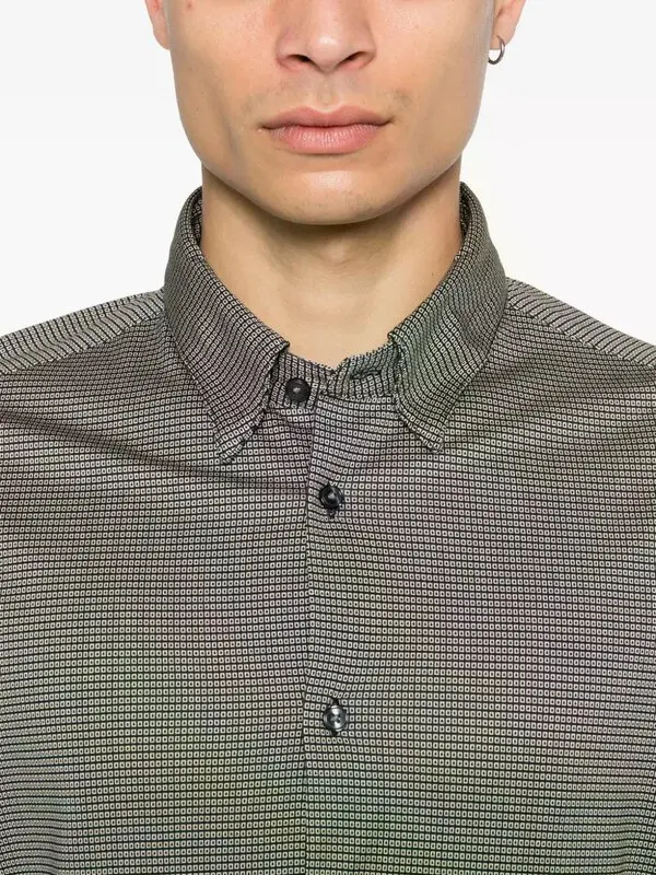 Emporio Armani Geometric-pattern Long-sleeve Shirt
