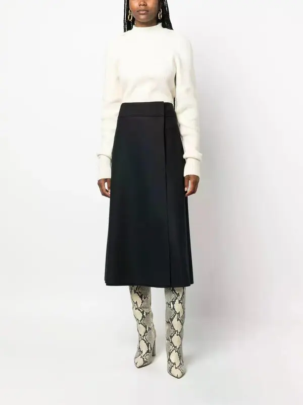 Peserico High-waisted A-line Midi Skirt
