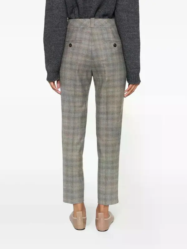 Peserico Plaid Virgin Wool Cropped Trousers