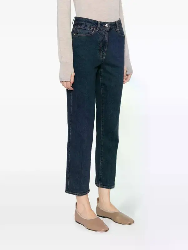 Peserico Straight-cut Jeans With Logo Appliqu
