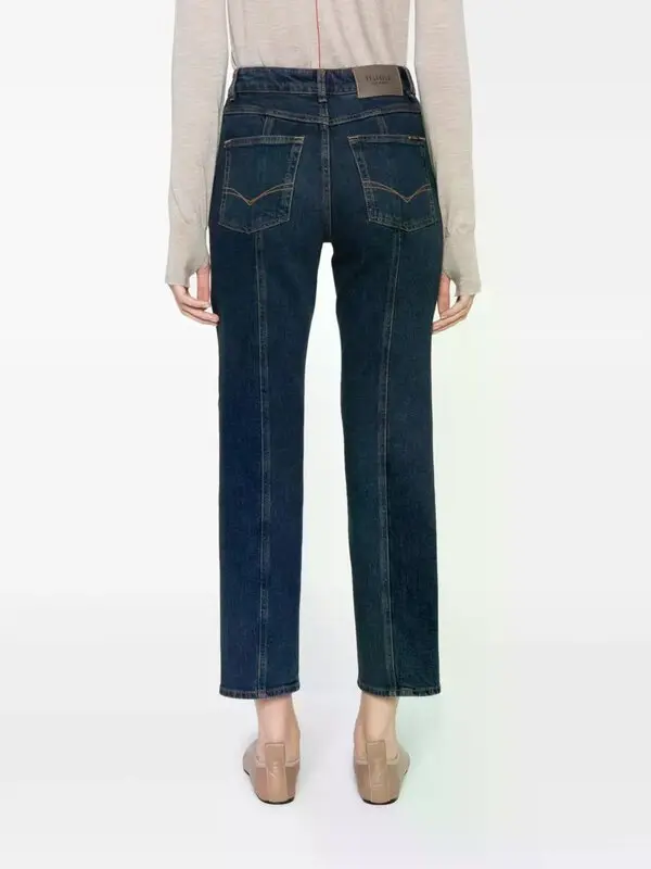Peserico Straight-cut Jeans With Logo Appliqu