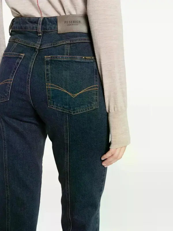 Peserico Straight-cut Jeans With Logo Appliqu