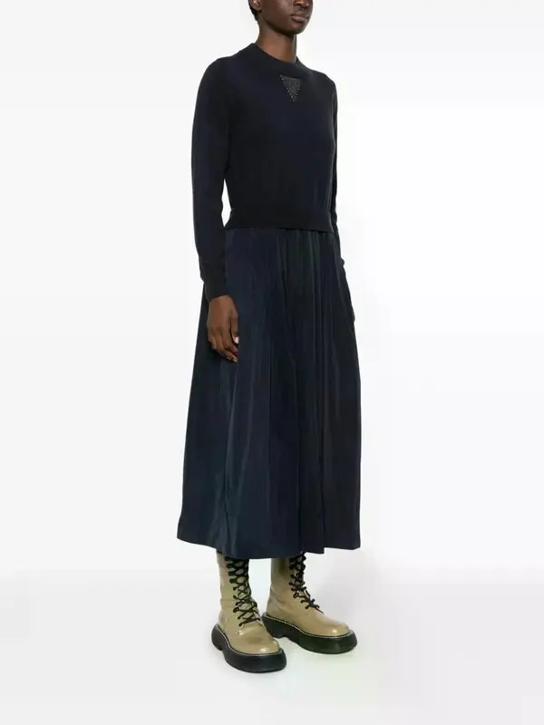 Peserico Knitted-panel Flared Midi Dress