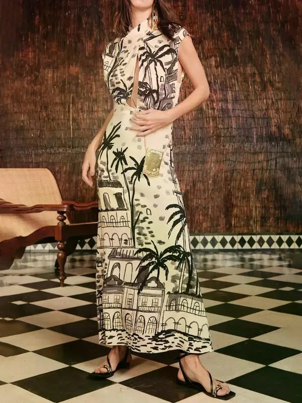 Johanna Ortiz Interdimensional Cut-out Maxi Dress - Neutrals