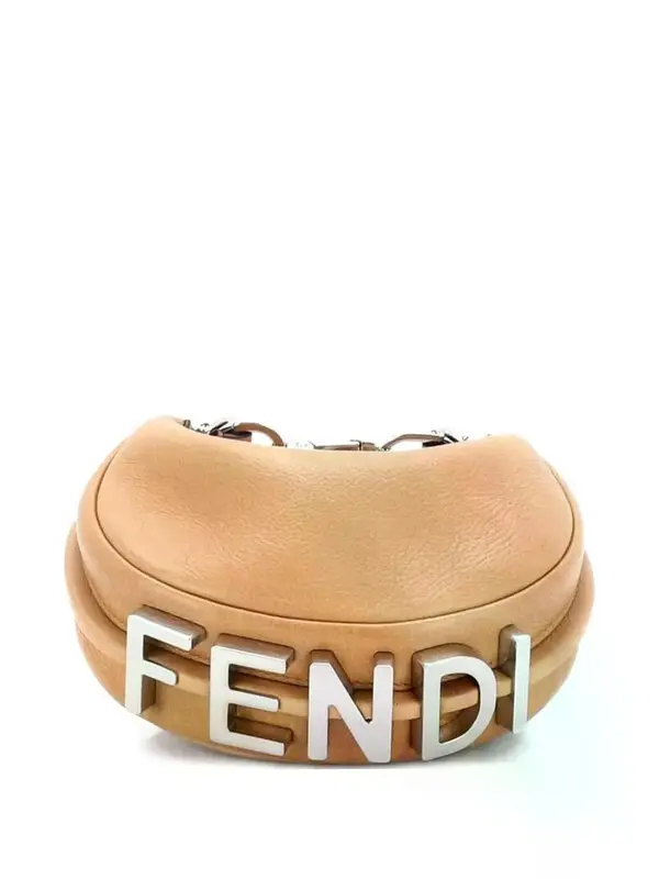Fendi Graphy Bag Leather Nano Hobo Bag - Brown
