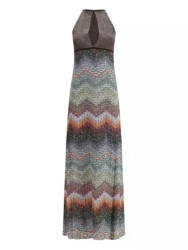 Missoni Sleeveless Zig-zag Maxi Dress - Brown