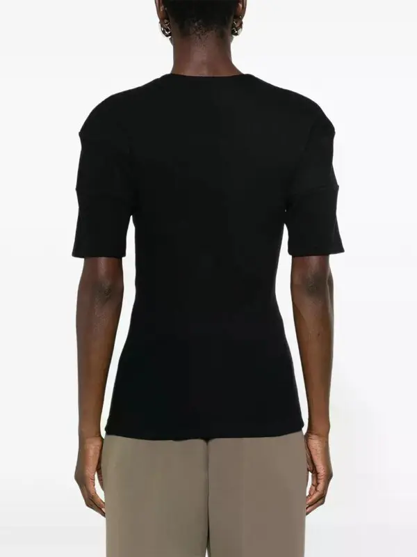LEMAIRE Short-sleeve Henley T-shirt - Black