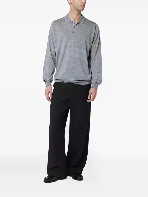 John Smedley Long Sleeve Polo Shirt