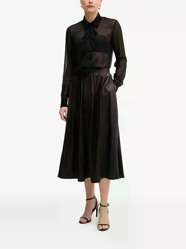 PEDRO DEL HIERRO Pleated A-line Midi Skirt