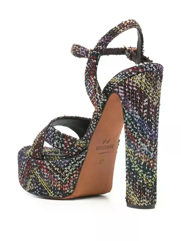 Missoni Angela Platform Heel Sandals - Black