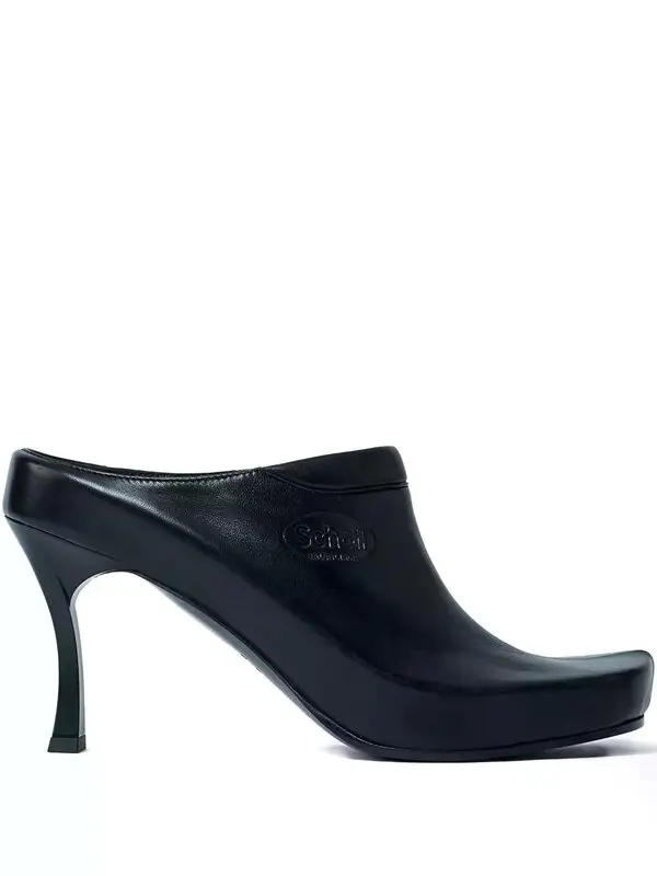 Balenciaga Debossed Logo Heeled Mules