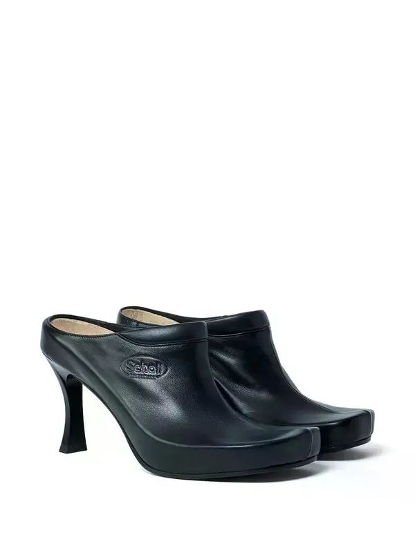 Balenciaga Debossed Logo Heeled Mules