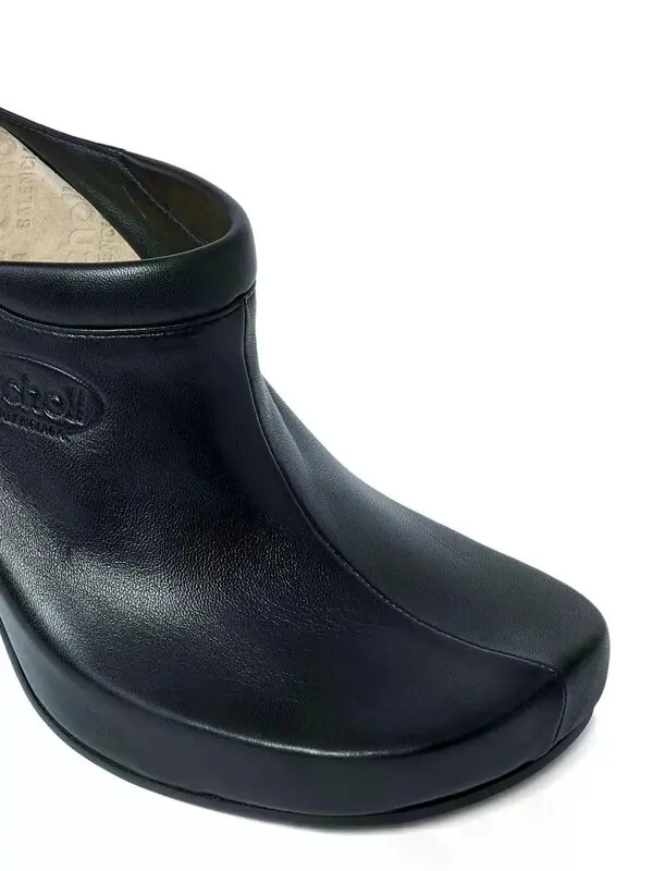 Balenciaga Debossed Logo Heeled Mules